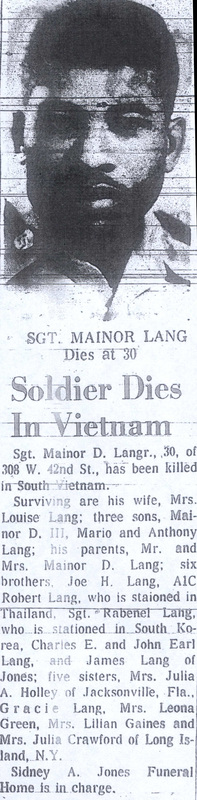 Mainor David Lang Jr. Tribute - 5th INFANTRY REGIMENT ASSOCIATION